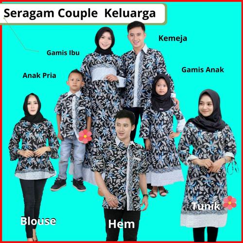Jual MOTIF BLARAK BIRU BAJU BATIK COUPLE KELUARGA SARIMBIT ABADADI ...