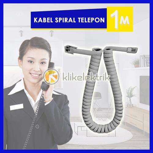 Jual Kabel Spiral Gagang Telepon Telpon 1M Cable Spiral Handset RJ11 ...