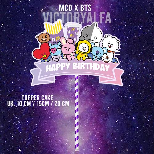 Jual topper BTS topper MCD topper bt21 topper cake bts topper cake mcd ...