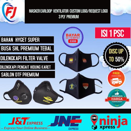 Jual MASKER EARLOOP VENTILATOR CUSTOM LOGO SABLON SUKA SUKA 3 PLY ...