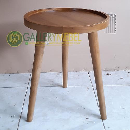 Jual Side Table Bundar Minimalis Jati, Meja End Table Bulat, Meja ...