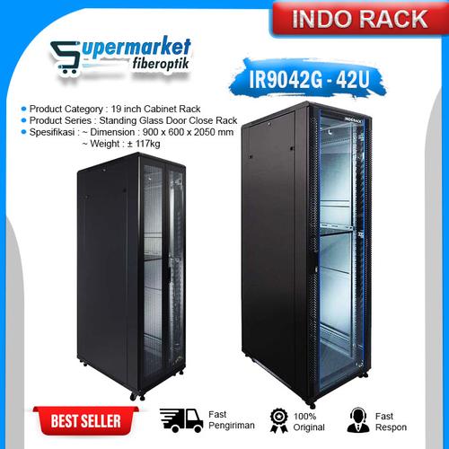 Jual INDORACK Rack Server Standing Close Rack 42U Glass Door IR9042G ...