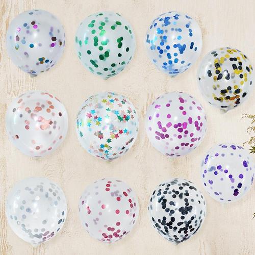 Jual balon latex transparan isi confetti / balon latex bening isi ...