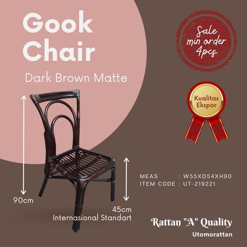 Jual Kursi Rattan / Rotan ASLI "Gook Chair" (Dark Brown Matte) TOP ...