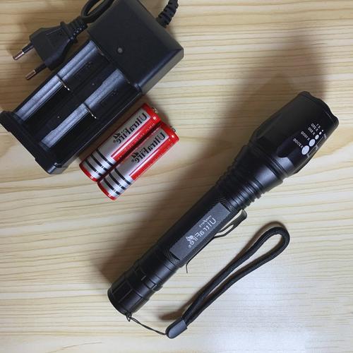 Jual Paket senter LED ultrafire police panjang cree XML T6 18650 zoom P ...