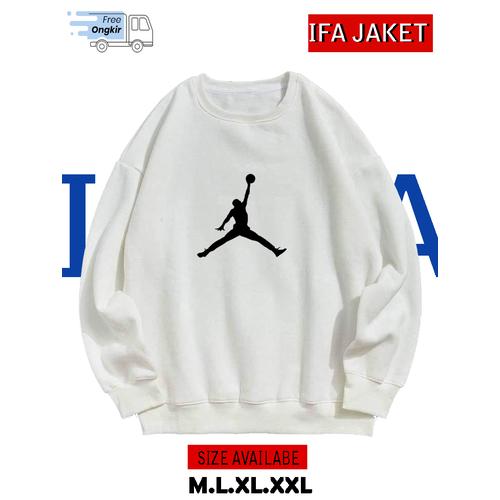 Jual Sweater Crewneck Olahraga NBAa Air Jordan Putih Jumbo Lengan ...