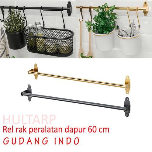 Jual BATANG Rel rak peralatan masak / dapur / rel panjang 60 cm - Hitam ...