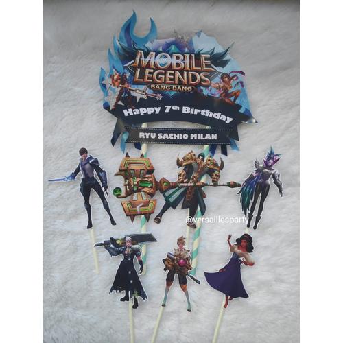 Jual Cake Topper Mobile Legend / Topper kue Mobile Legend / Tusukan kue ...