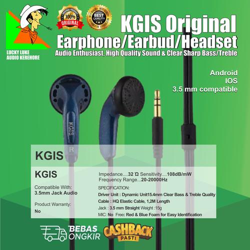 Jual Earphone KGIS Original Kere Hore Bass Earbud Vido Killer headset ...