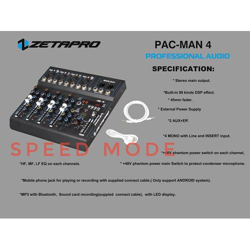 Jual MIXER AUDIO ZETAPRO PACMAN 4 / PAC MAN 4 / PAC MAN4 ORIGINAL ...