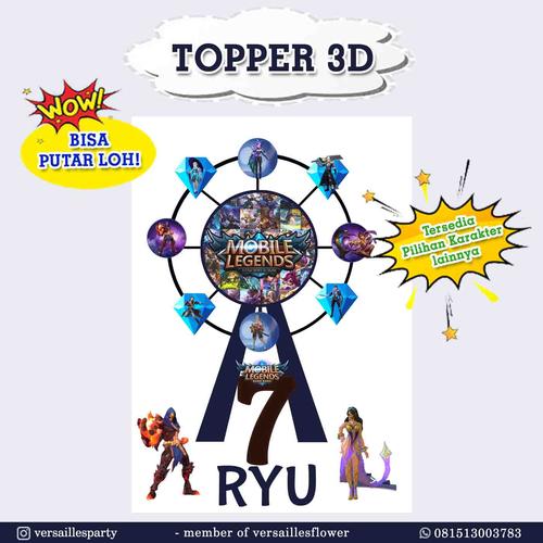 Jual Cake Topper Bianglala 3D Mobile Legend/ Topper kue 3D Mobile ...