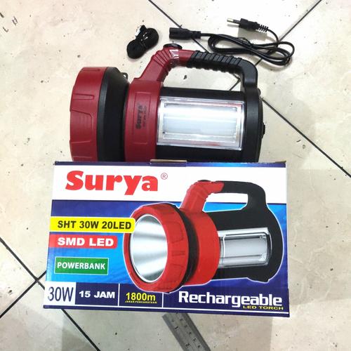 Jual senter genggam Surya SHT 30 W 20 LED rechargeable LED senter ...