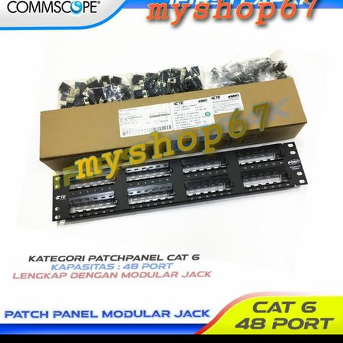 Jual Patch Panel Cat6 48 Port +Modullar Cat6 Commscope/AMP Cat6 ...