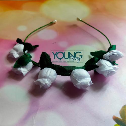 Jual Bando bunga putih/bando pesta/flower crown /bando bunga cantik ...