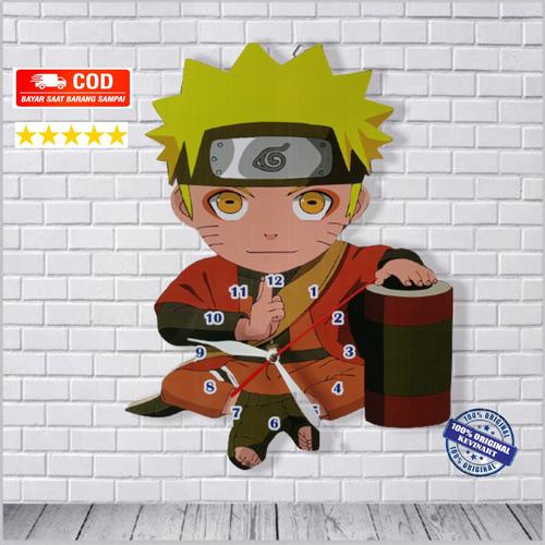 Jual JAM DINDING KAYU UNIK ANIMASI NARUTO KADO MURAH DEKORASI KAMAR ...