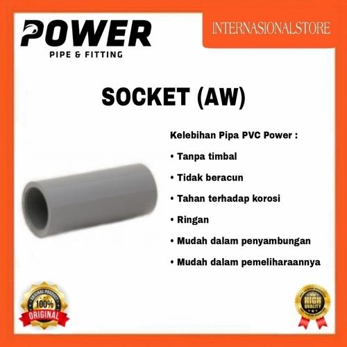 Jual socket ukuran 1 1/4" Fitting Pipa PVC Power AW - Kota Medan ...
