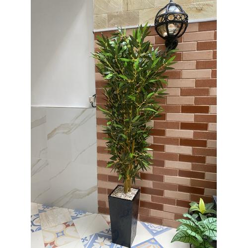 Jual Pohon Bambu Artificial Plus Pot Tinggi Besar 170cm Hiasan Pojok Ruang Pot Tembaga Hiasan