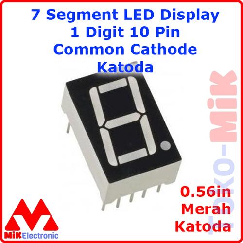 Jual 7 Segmen Segment LED display 1 Digit Common Cathode Katoda 0.56 in ...