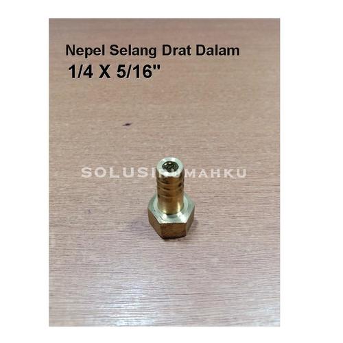 Jual Nepel Drat Dalam Drat 1/4" untuk Selang 5/16" Nepple Nipel Slang ...