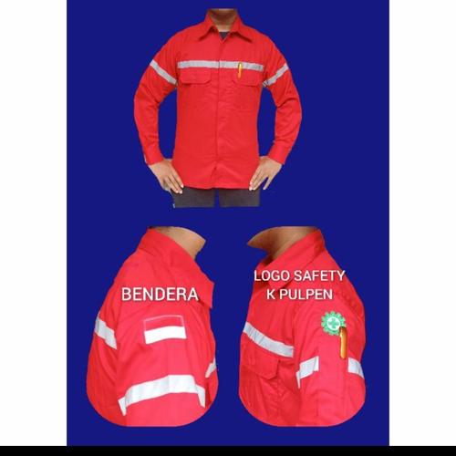 Jual Seragam atasan scotlet seragam werpack karyawan seragam safety ...