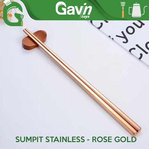 Jual Sumpit Korea Stainless Rose Gold Sumpit Makan Pink Korean ...