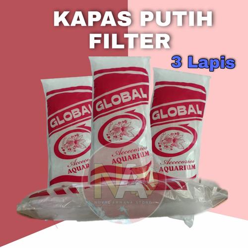 Jual Kapas putih filter / Air wool filter media aquarium 3 Lapisan ...