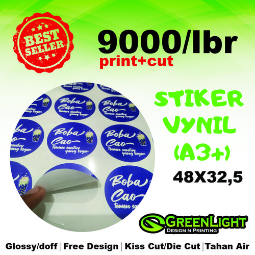 Jual CETAK LABEL STIKER VYNIL - Stiker Label A3_ Print+Cutting 1/2 ...