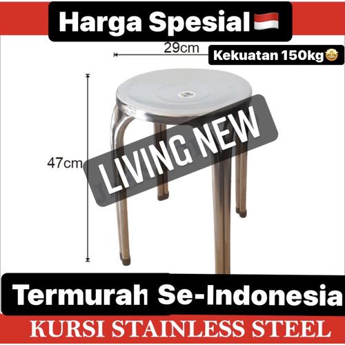 Jual Kursi Baso Stainless / Kursi Meja Makan / Kursi Bulat / Bangku ...