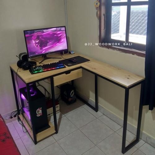 Jual meja komputer letter L - Kota Denpasar - JJWoodwork | Tokopedia