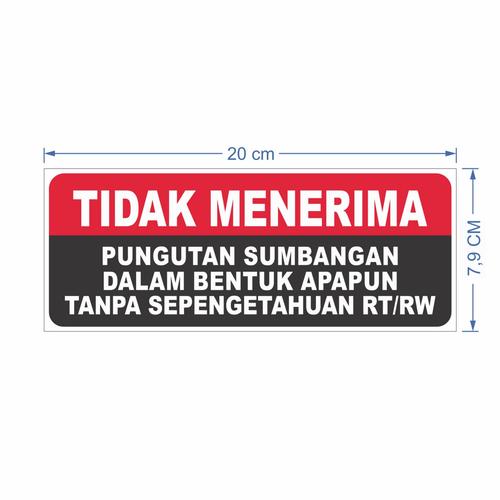 Jual STIKER TIDAK MENERIMA SUMBANGAN - Jakarta Pusat - MEDIACETAK ...
