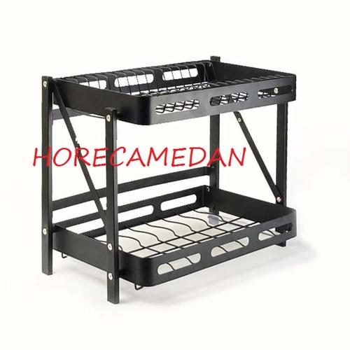 Jual Rak Piring Lipat Hitam Bisa gantung atau berdiri Folding Rack ...