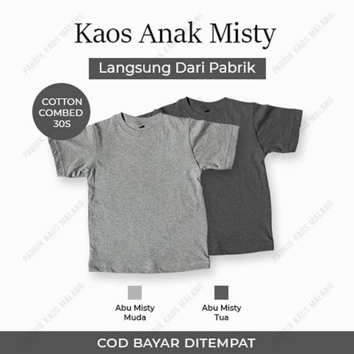Jual Kaos Polos Warna Misti Anak Laki-Laki dan Perempuan bahan cotton combe - Abu misty muda ...