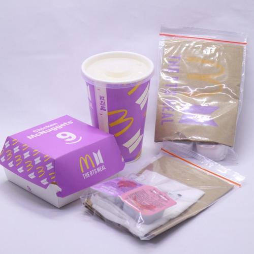 Jual bts meal mcdonald mcd package paper bag cup paper box sauce ...