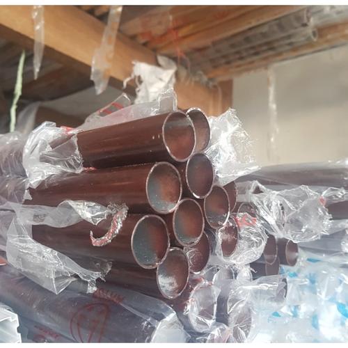 Jual Rel rolet pipa batang besi tiang bulat gorden coklat serat kayu ...