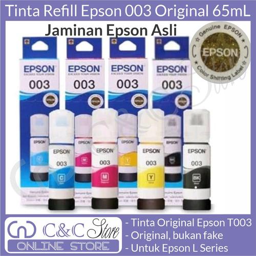 Jual tinta epson T003 original ink printer 003 asli ori - Magenta ...