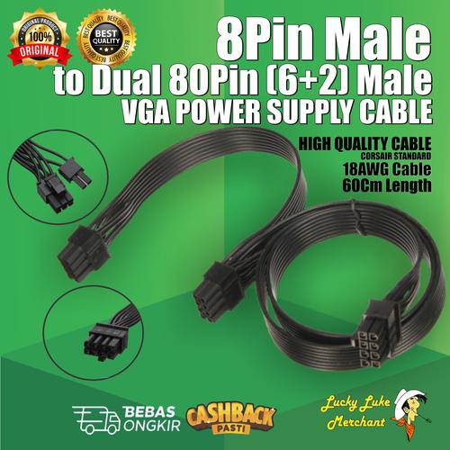 Promo Kabel 8 pin ke 2x 8pin Power Pci-E Gpu VGA 8pin (6 + 2) Splitter ...