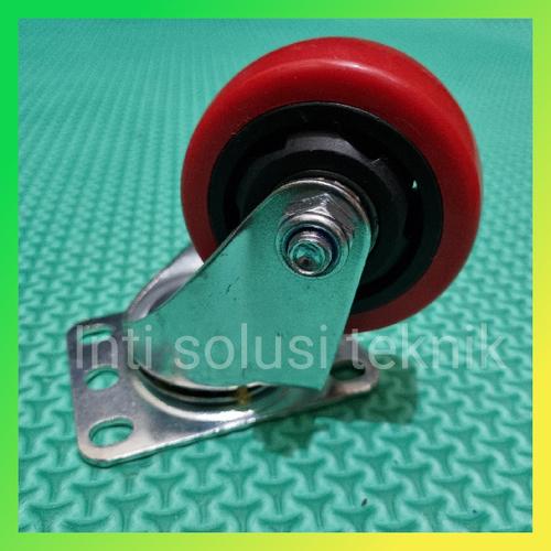 Jual roda polyurethane / PU 3 inch ( putar / hidup ) roda trolley ...