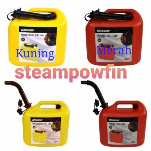 Jual KRISBOW JERIGEN BENSIN SOLAR PLASTIK 10L FUEL GASOLINE TANK JERRY ...