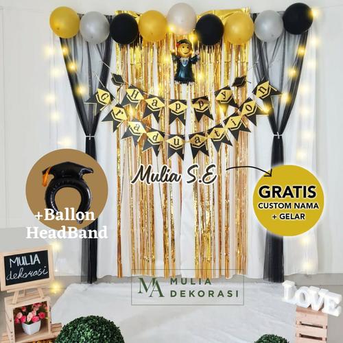 Jual Dekorasi Backdrop Wisuda Kelulusan Background DIY Paket Graduation ...