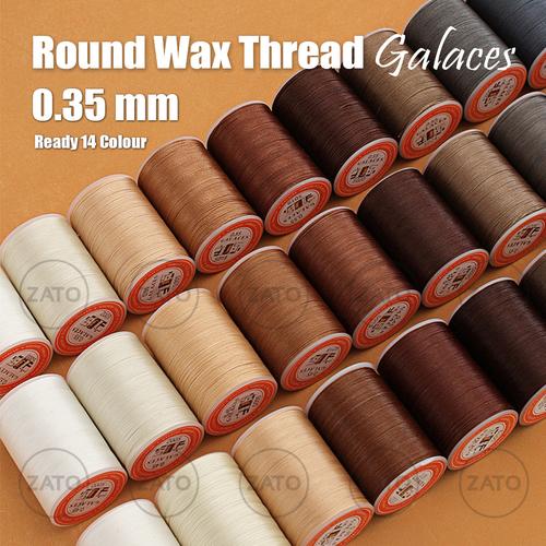 Jual GALACES 0,35 mm ROUND Waxed Leather Thread - Benang Jahit Kulit ...