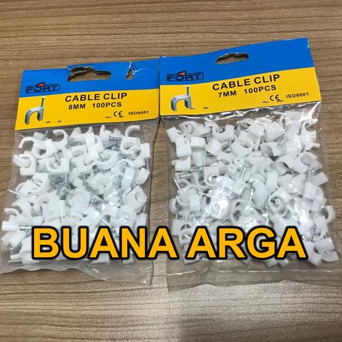Jual Klem Kabel Putih Paku Beton Clamp Cable Clip FORT 100pcs size 4 ...
