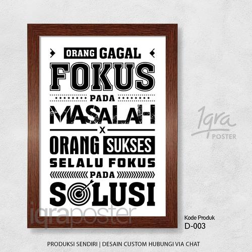 Jual Fokus Pada Solusi - Poster Motivasi Kerja Kantor & Bingkai Pigura ...