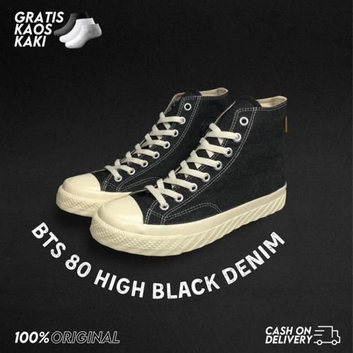 Jual SEPATU VENTELA BTS BACK TO 80S HIGH DENIM BLACK NATURAL VANTELA ...