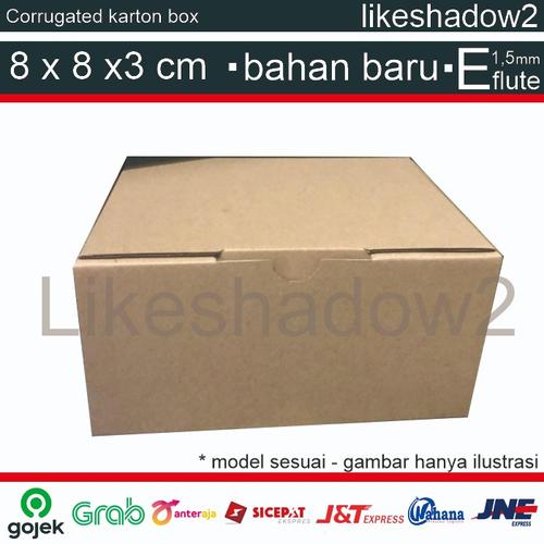 Jual pizza box / kardus / karton / 8x8x3 cm / E flute / bahan baru ...