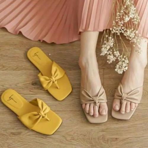 Jual Sandal teplek trepes wanita casual santai BG-843 - Kuning, 37 ...