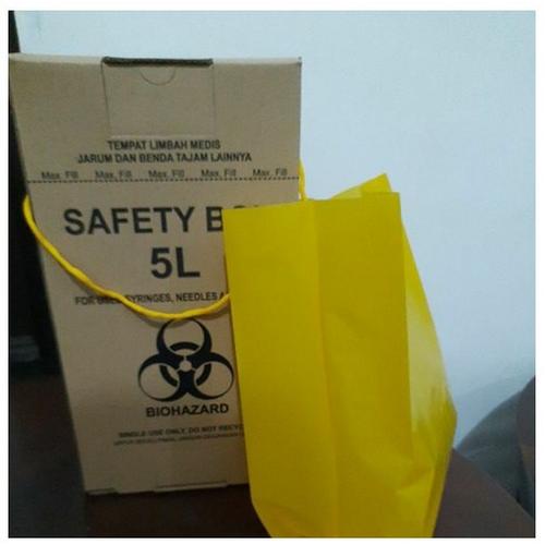Jual NEW SAFETY BOX 5L / BIOHAZARD / TEMPAT LIMBAH JARUM SUNTIK ...