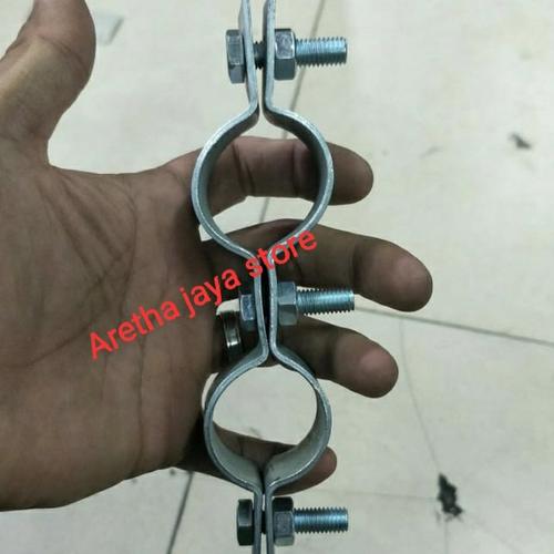 Jual klem pipa dobel 2"X2" inch besi galvanis / klem pipa double murah ...