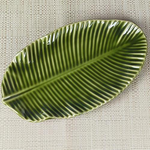 Jual PIRING SAJI KERAMIK MOTIF DAUN LONJONG BERKUALITAS HANDMADE D988LL ...