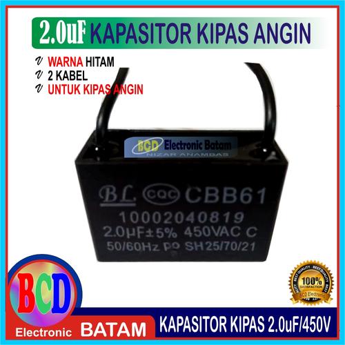Jual KAPASITOR KIPAS ANGIN 2uF/450V - KAPASITOR MOTOR 2uF-450V 2KABEL - Kota Batam - BCD ...