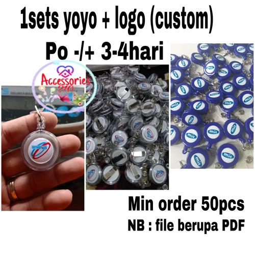 Jual [1sets] yoyo name tag custom / yoyo id card custom logo - Jakarta ...